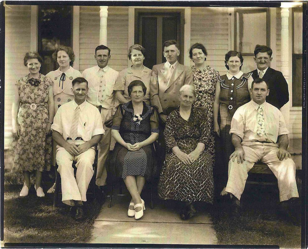 Grandma Johnson and her siblings on farm porch | The Moser F… | Flickr
