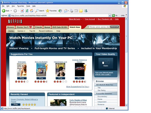 watch now | A screenshot of netflix's new "watch now" featur ...