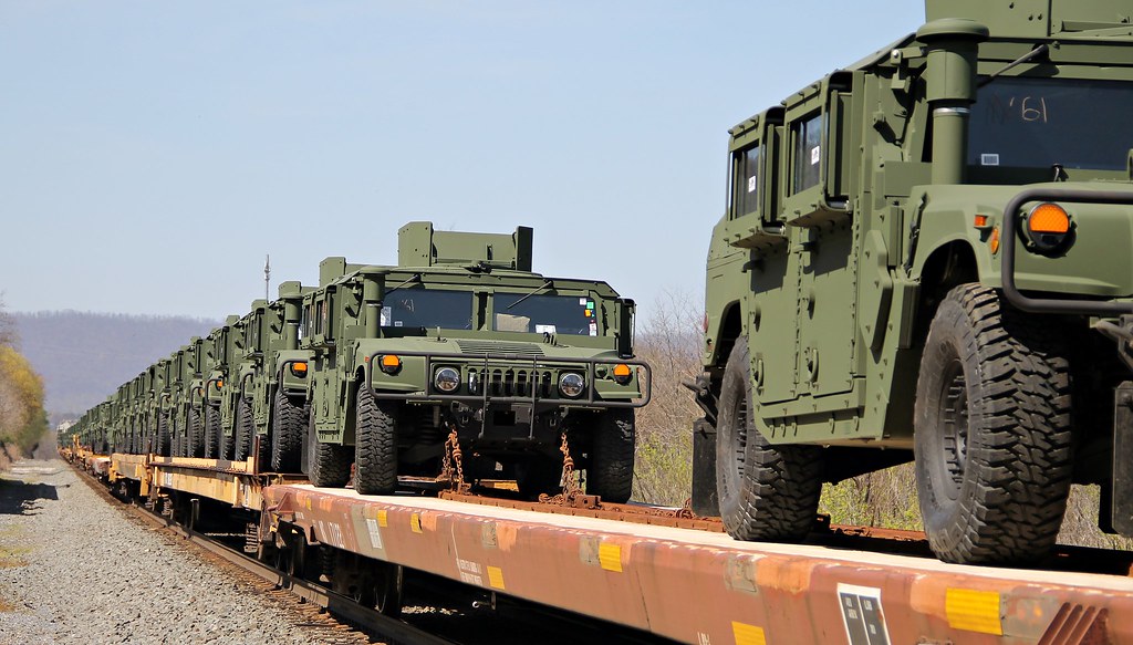 Dhs Armored Vehicles On Train