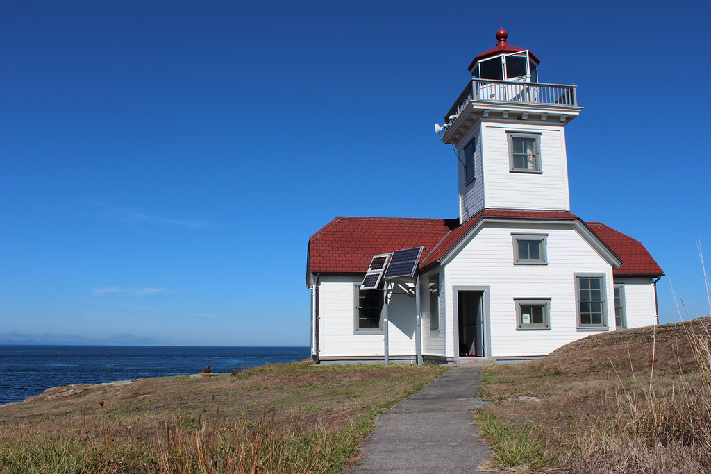 Patos Island Lighthouse Keeper's House at the Cliff Edge, Salish Sea, Washington
