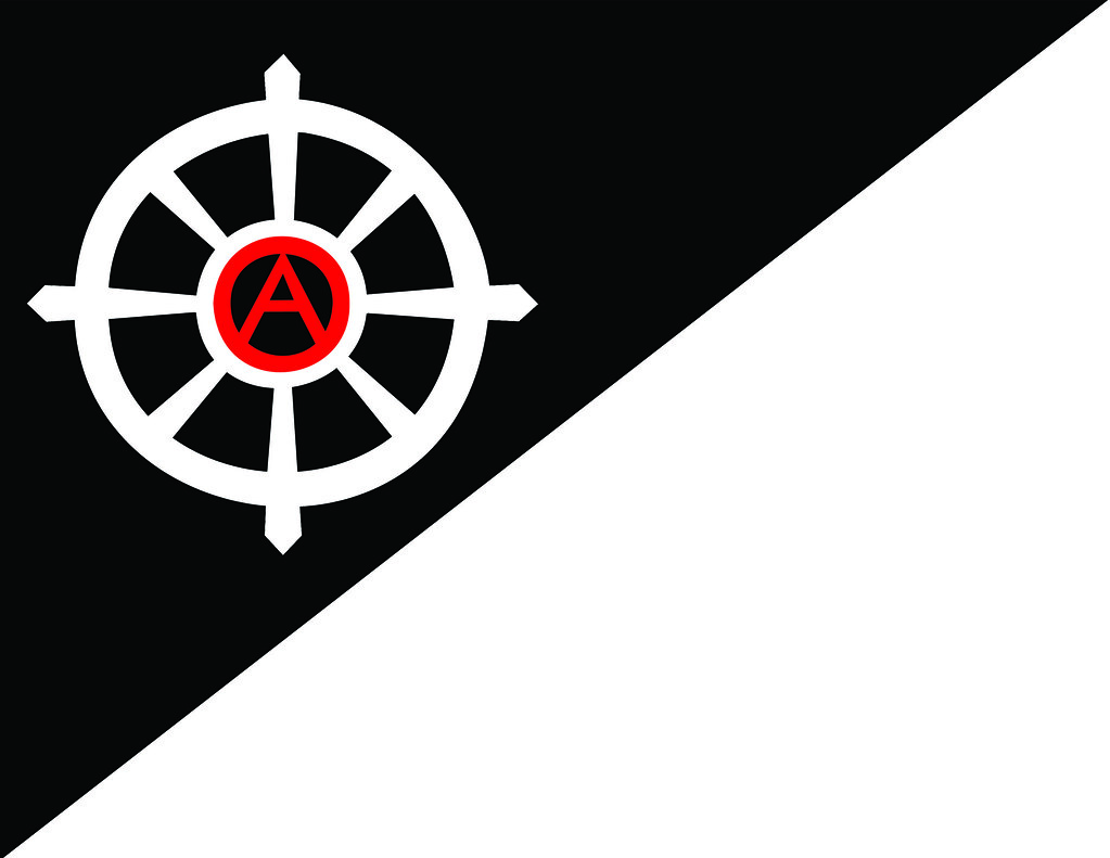 Buddhist Anarchism Flag postcard back | Flickr