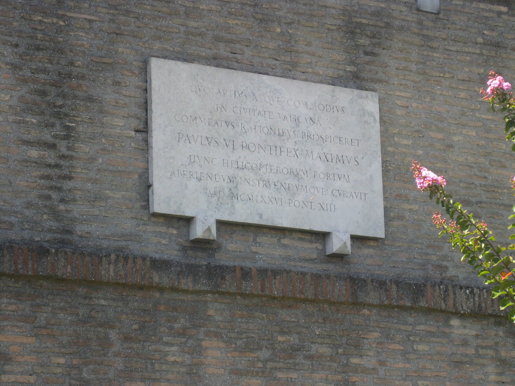 Vatican heliport inscription | QUO APTIUS ATQUE COMMODIUS IN… | Flickr