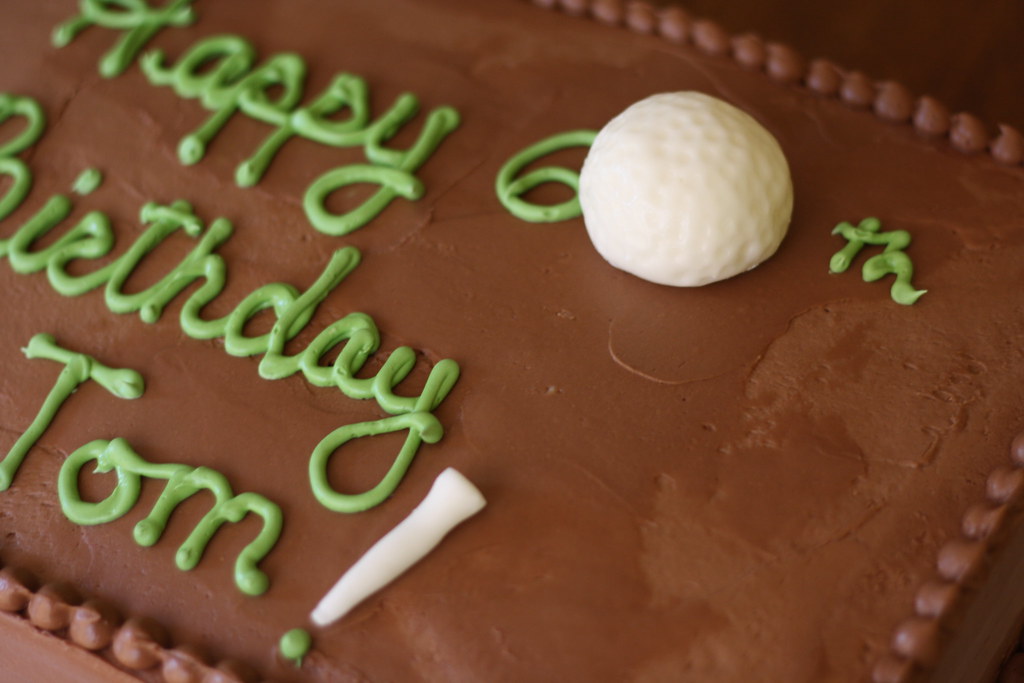 Golf Theme Sheet Cake | A rich buttermilk cake with apricot … | Flickr