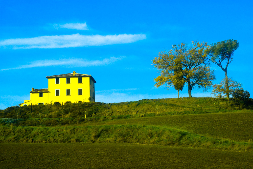 Italian countryside scene | shot through a glass window from… | Flickr