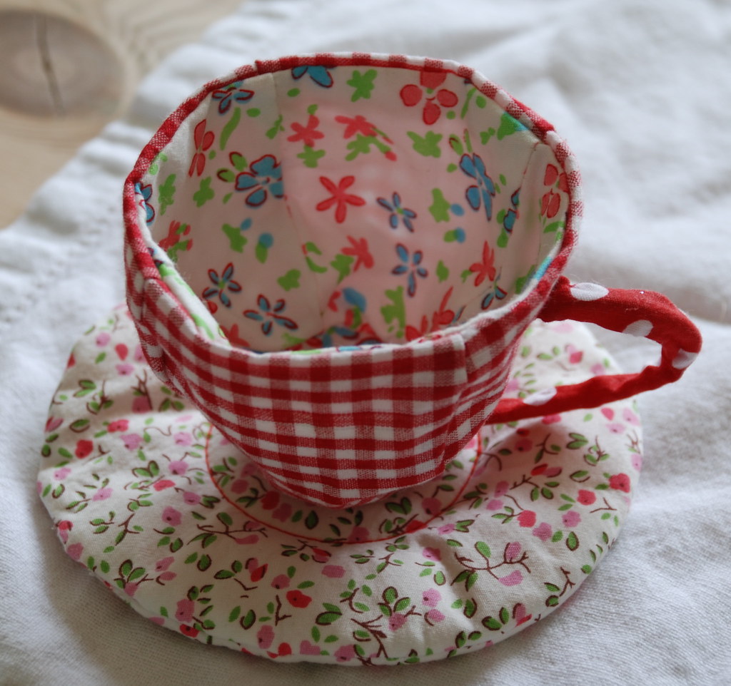 fabric tea cup and saucer | BERTIE MEADOWS | Flickr
