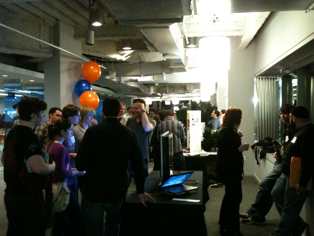 Microsoft NERD Campus party | A line of developers stretches… | Flickr