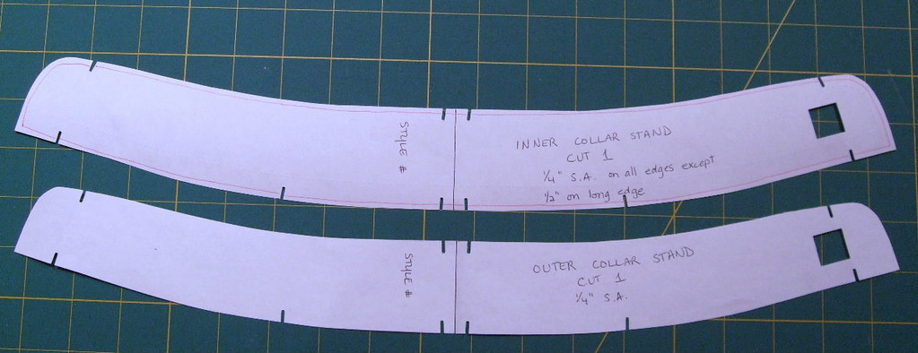 Collar stand pattern pieces | The inner and outer stand are … | Flickr