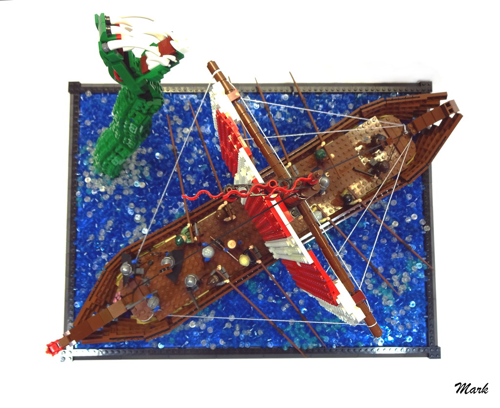 Viking Longboat | Lego nets hold the hull together to achiev… | Flickr