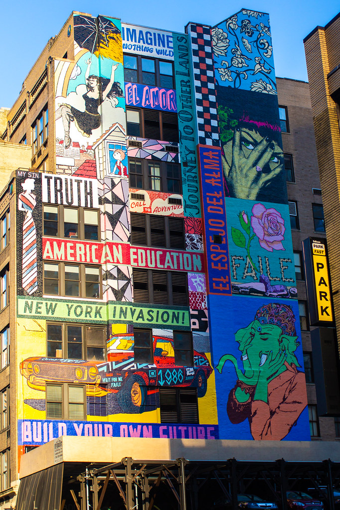 American Education: A multi-panel mural spanning a New York City building façade