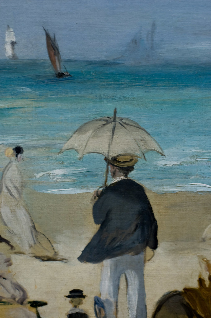 Detail from Manet | On the Beach, Boulogne-sur-Mer, - 1868 | The ...