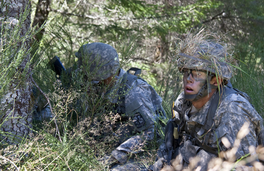 13th Regiment Takes Cover During a Squad Tactical Exercise at Joint Base Lewis-McChord, July 26, 2013