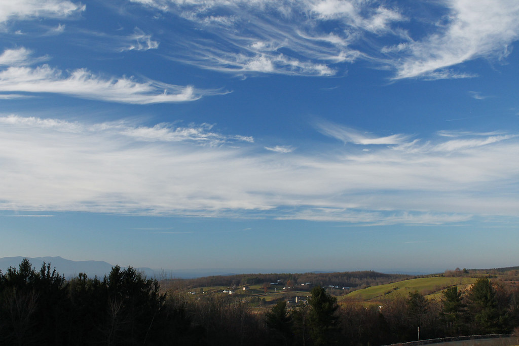 Rolling Hills and Wispy Clouds Over Columbia County, New York