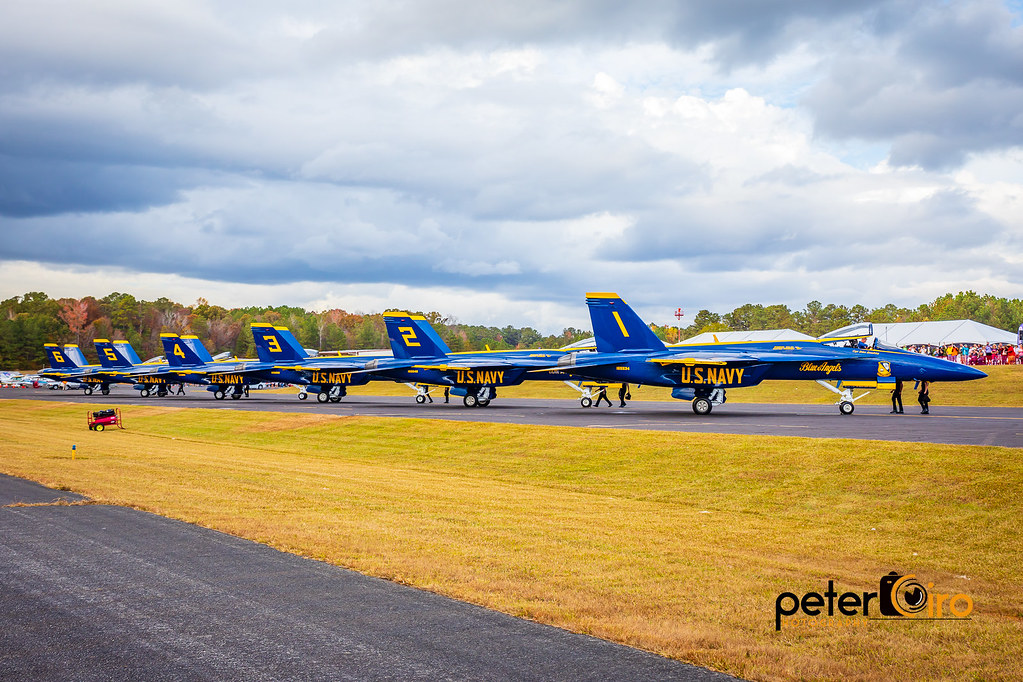 Blue Angels lineup on the taxiway at the 2022 Atlanta Air Show, Peachtree City, Georgia
