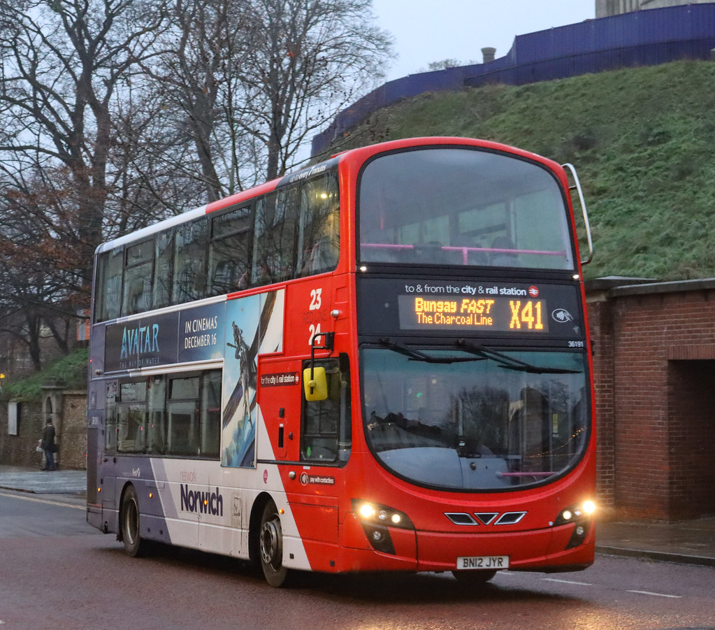 First 36191 - BN12 JYR (X41 Norwich, Castle Meadow) 22-12-… | Flickr