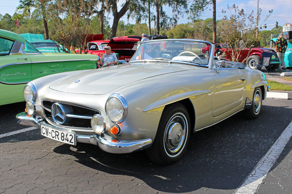 1957 Mercedes-Benz 190 SL Roadster at St. Benedict Church car show, Crystal River