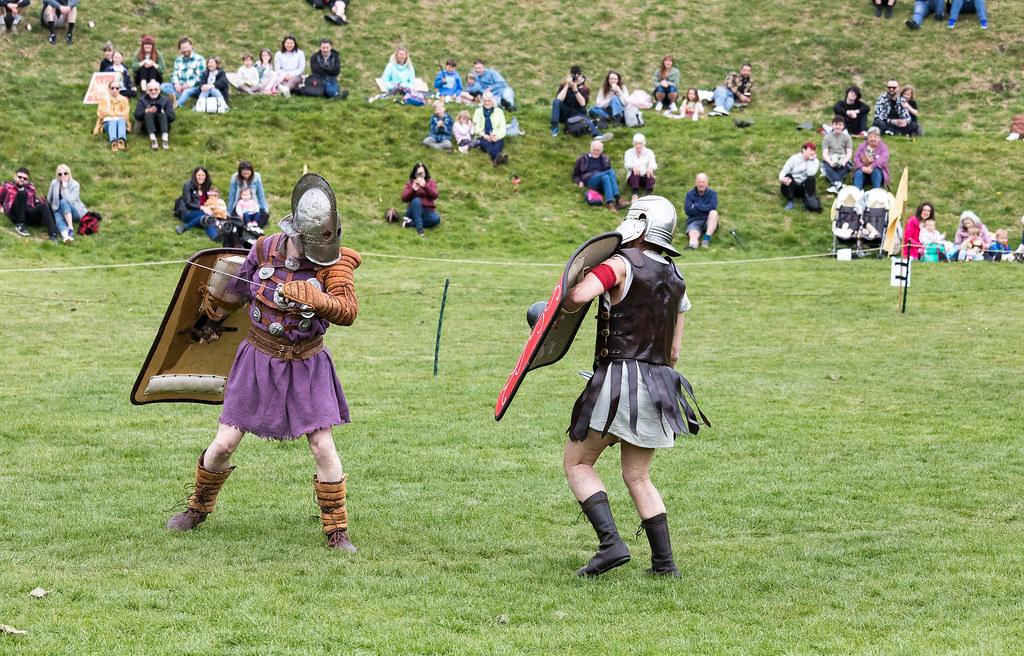 Gladiator Duel at Maumbury Rings during Dorchester Roman Festival 2025