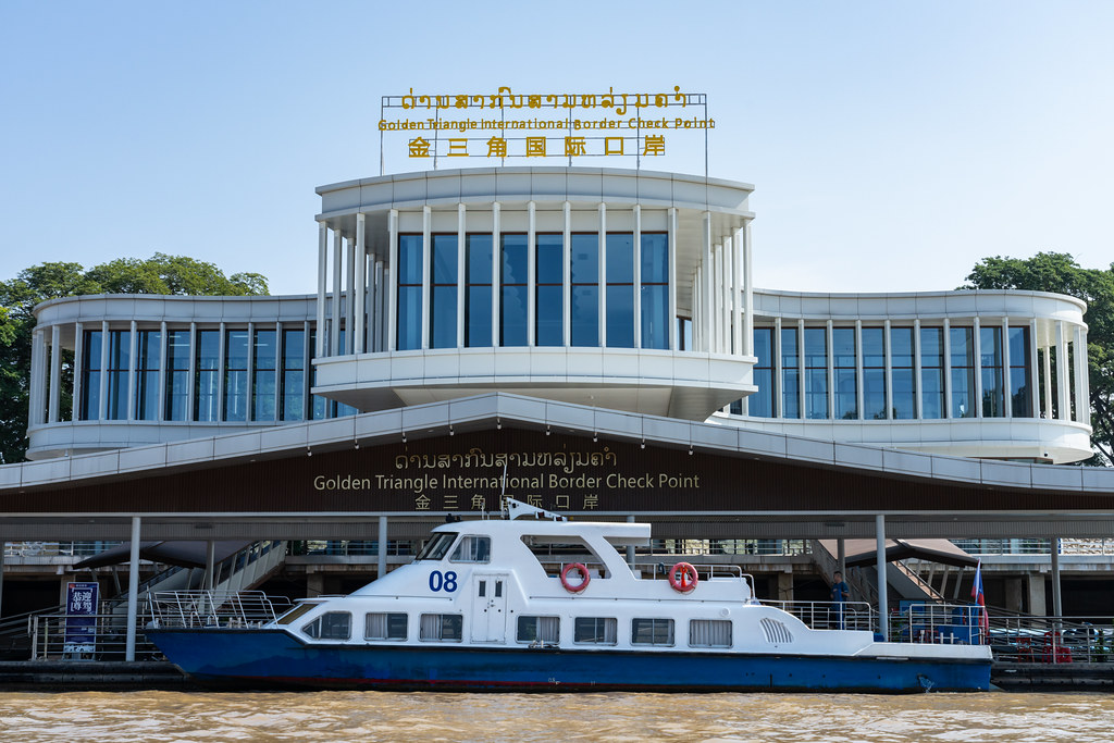 Golden Triangle International Border Check Point by the Mekong River, Chiang Rai, Thailand
