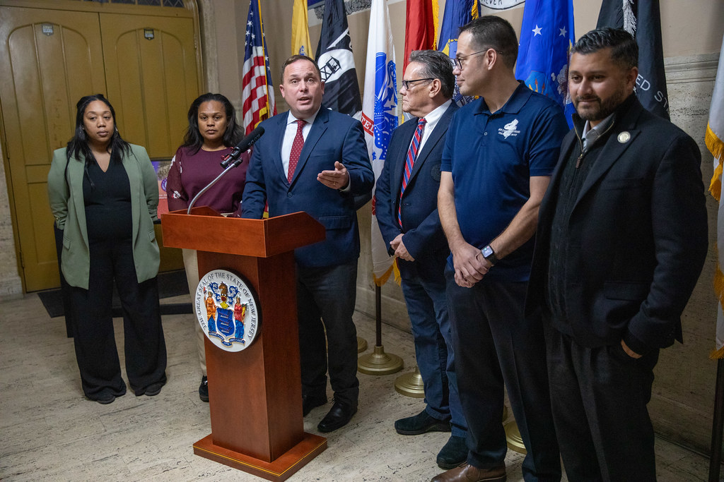 Vincent Solomeno Delivers Remarks as Senator Raj Mukherji Presents a $350,000 SOS Veterans Ceremonial Check at the Jersey City Armory