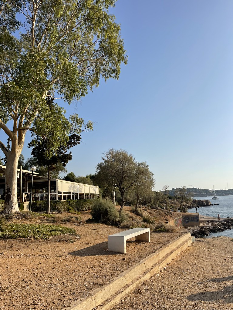 Kouvari Beach, Vouliagmeni, Athens Riviera: Sunlit Coastal Path by the Sea
