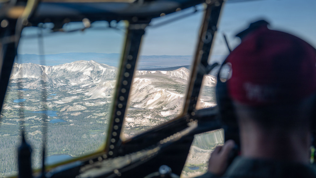 C-130 Hercules Over Snowy Mountain Range During Wyoming's 250th Independence Day Flyover, July 4, 2026