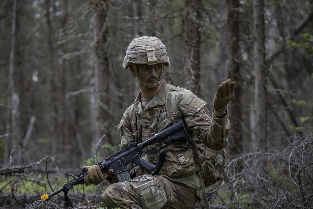 Alaska Army National Guard Soldier Demonstrates Field Tactics During Infantry Advanced Leader Course at Joint Base Elmendorf-Richardson