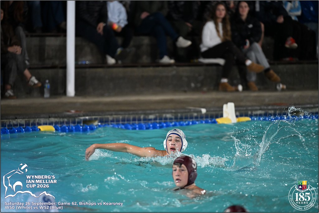 IMCUP26 Game 62: Bishops (White) vs Kearsney (Blue) — Wynberg's Ian Melliar Cup 2026 poolside action