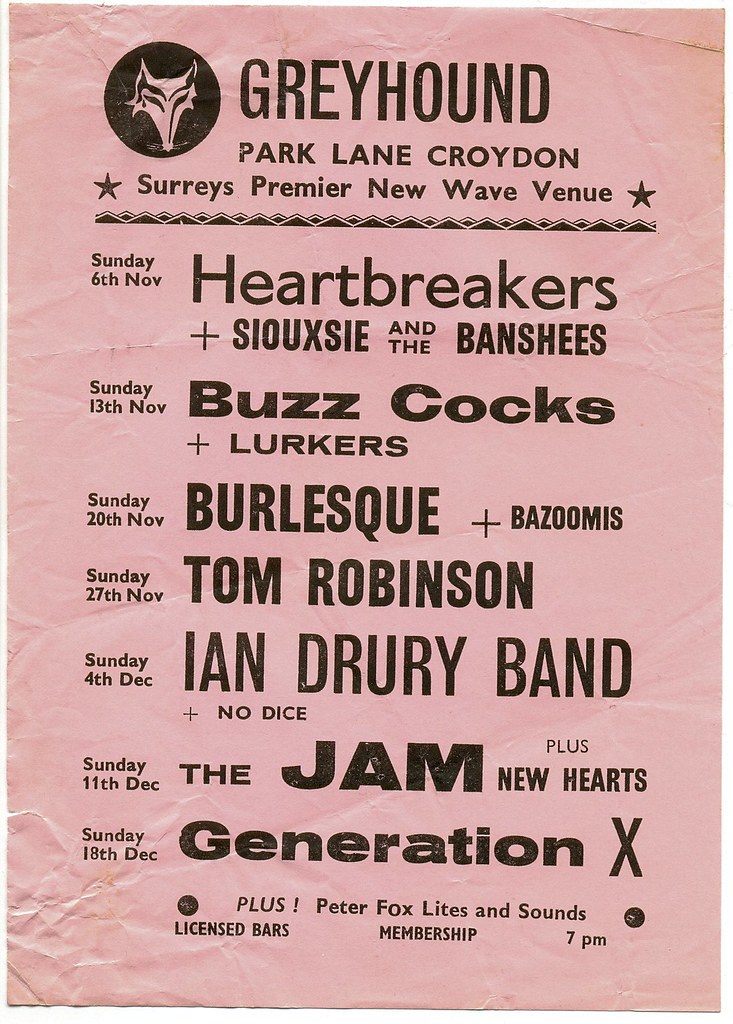 The Greyhound Croydon – Punk flyer 1977 - a photo on Flickriver