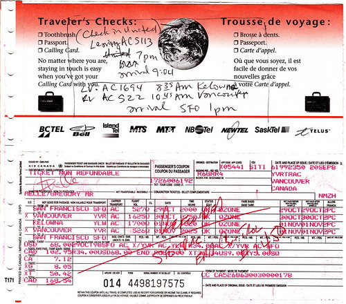 AC 1998-10-29 Air Canada Ticket Receipt | Air Canada airline… | Flickr