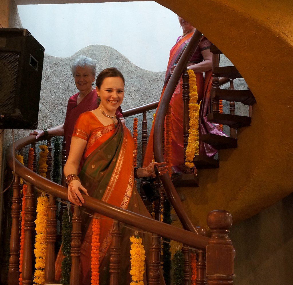 Shannon on stairs - E&S Wedding - Bangalore - Feb10'12 | Flickr