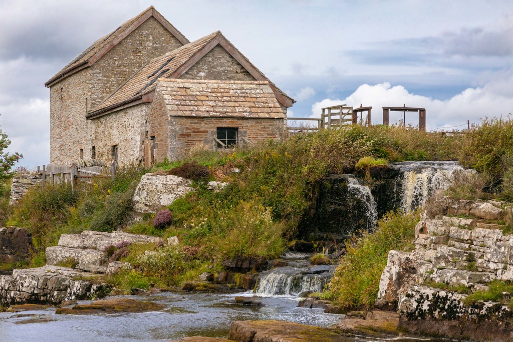 River Thurso, and, abandoned buildings at Westerdale, Near Halkirk ...