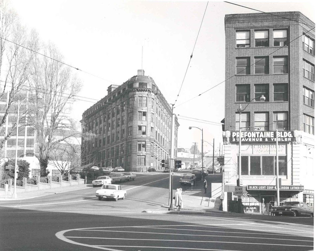 Yesler and Prefontaine Buildings, Seattle, circa 1960 | Flickr