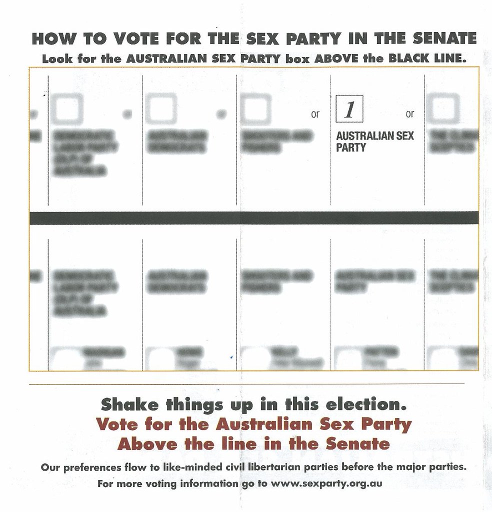 Sex Party How To Vote 2010 Federal Election How To Vote Fo… Flickr