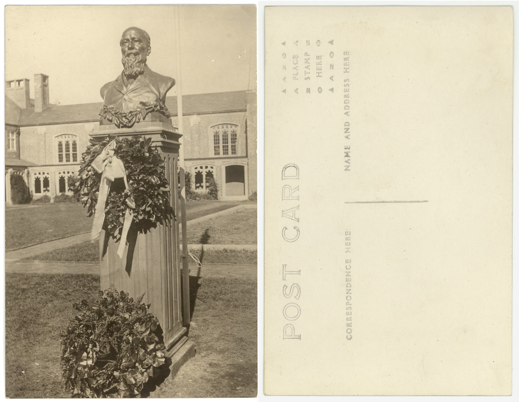 Anagnos Statue Postcard | Description: Front and back view o… | Flickr