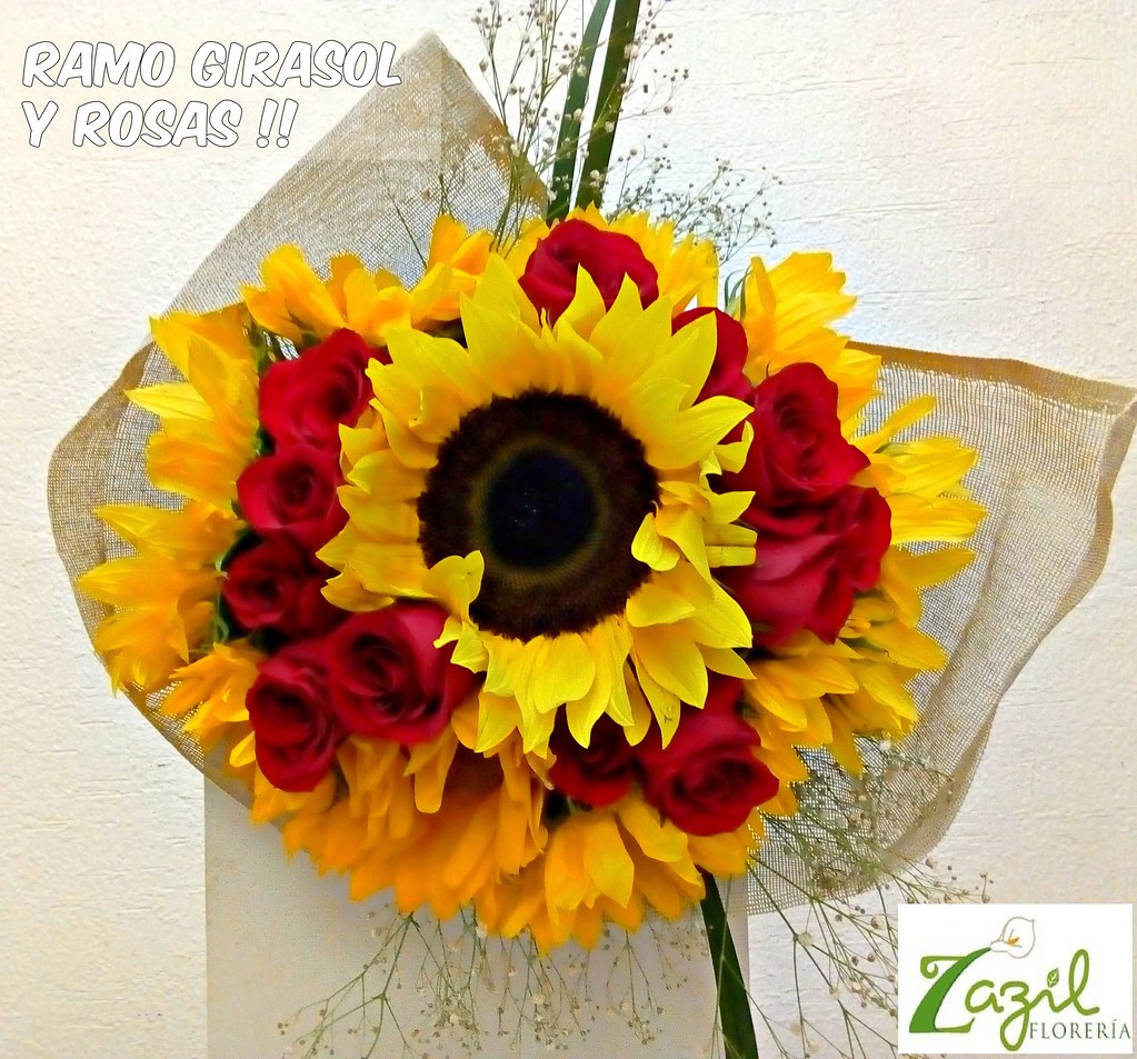 Sunflowers & Roses Bouquet | Cancun florist www.floreriazazi… | Flickr